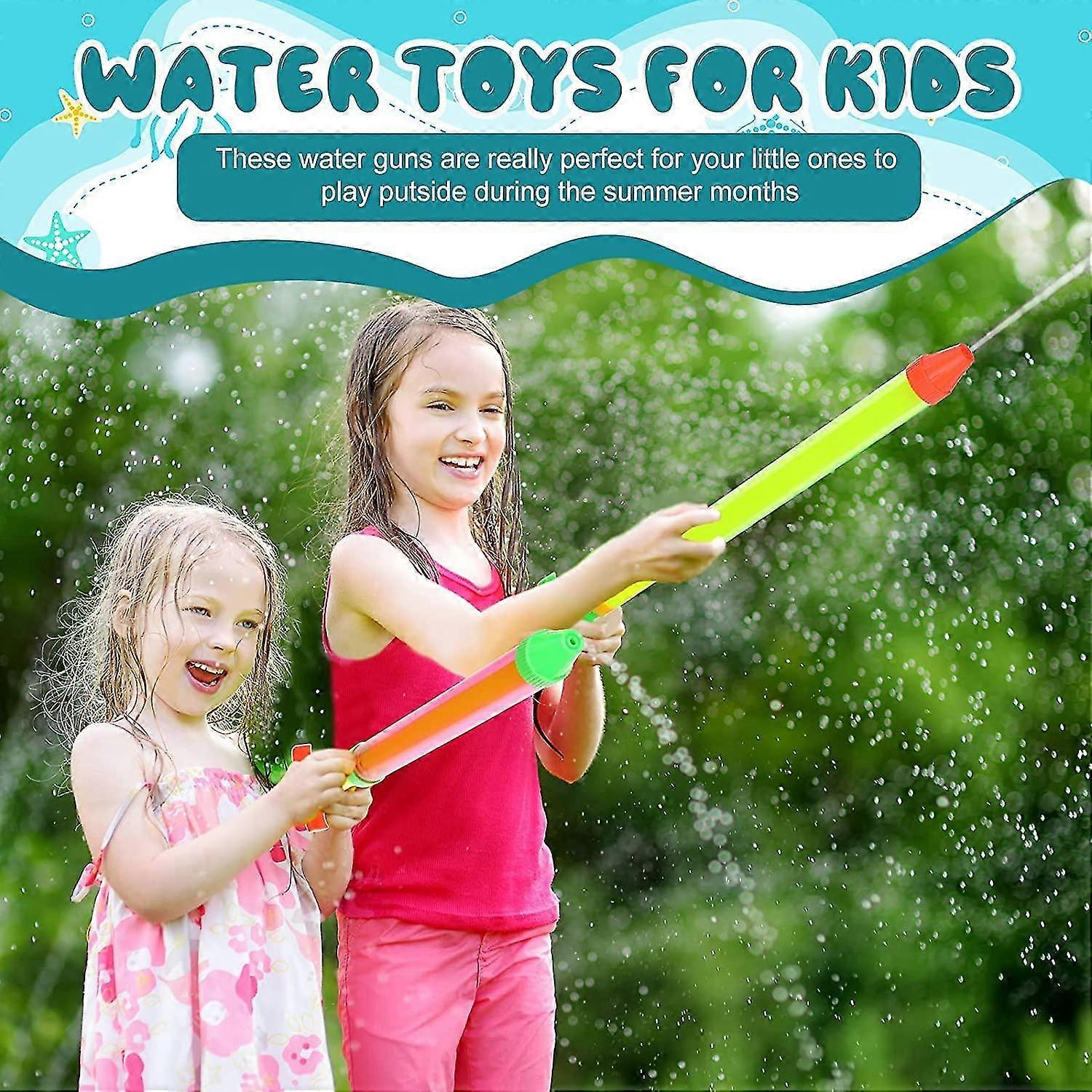 5pcs Water Gun Pool Toys, Long Water Squirter With Easy Grip Handle ...