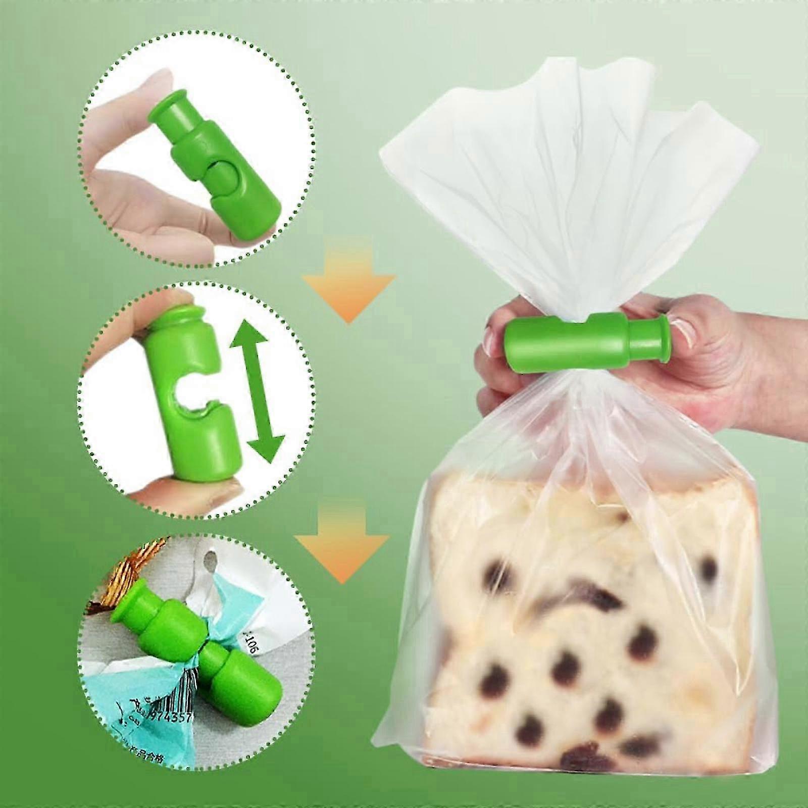 6 Pcs Bag Clips, New Squeeze & Lock Bread Bag Clips, Reusable Chip Bags ...