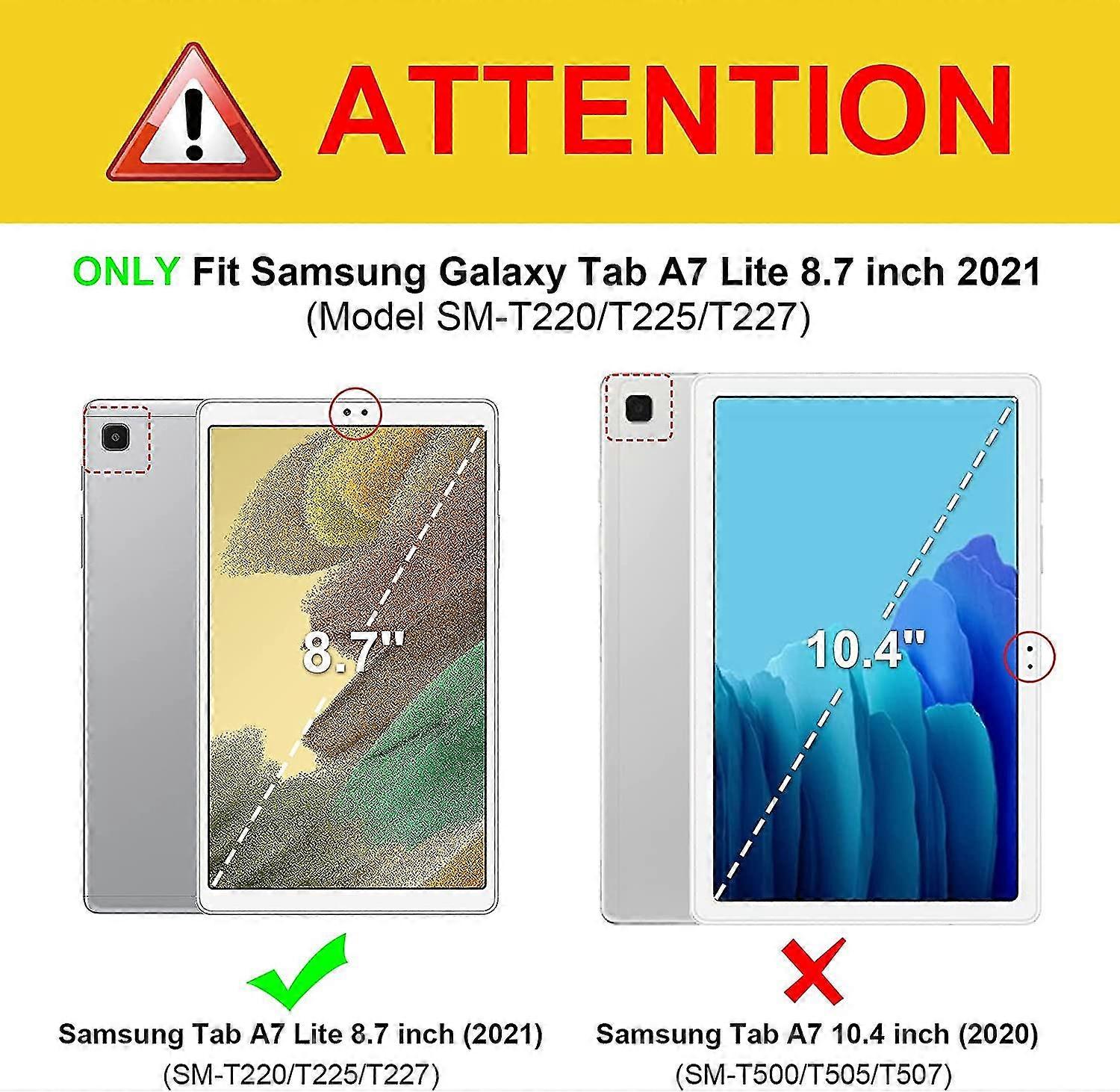 Slim Case For Samsung Galaxy Tab A7 Lite 8.7 Inch 2021 Model (sm-t220/t225/t227), Ultra Thin ...