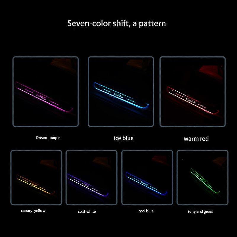 Car LED Atmosphere Light Multi-color Mobile Wiring-free Welcome Pedal ...