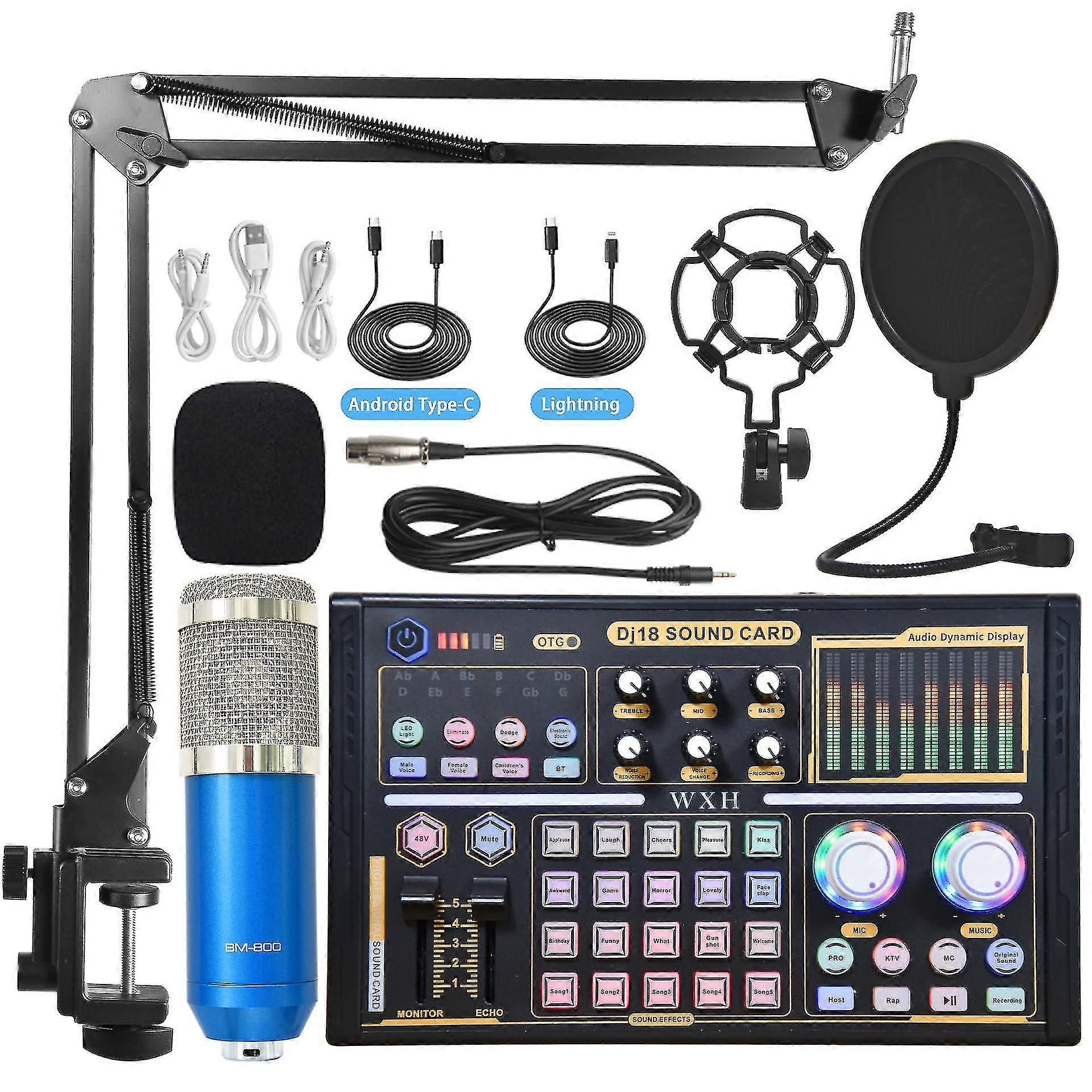 Live Streaming Sound Card Kit Mobile Computer Microphone Live Streaming ...