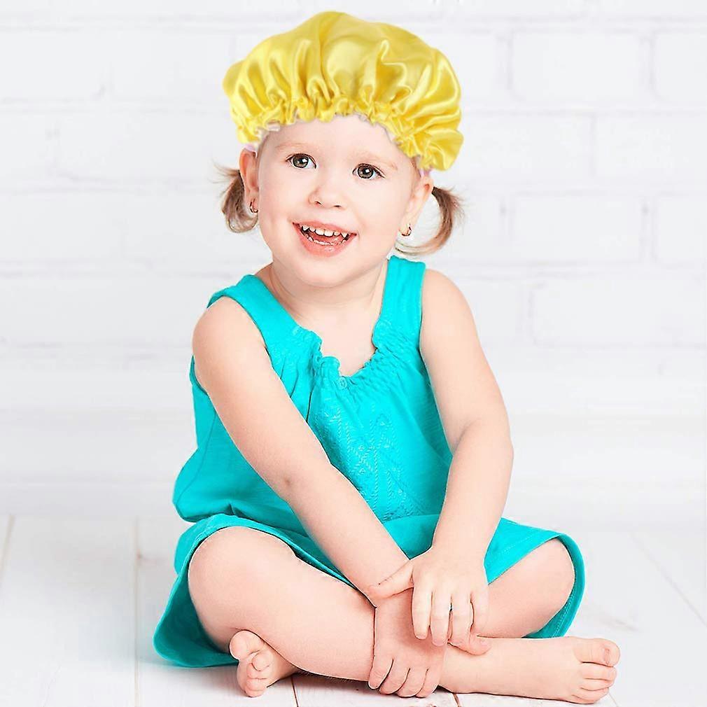 3 Pieces Kids Satin Bonnet Adjustable Sleep Caps Soft Silk Night ...