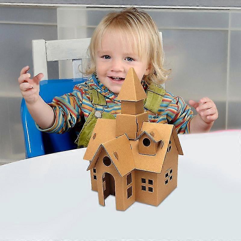 Cardboard Playhouse Coloring House Cardboard Paper Toys Crisp Kt Board ...