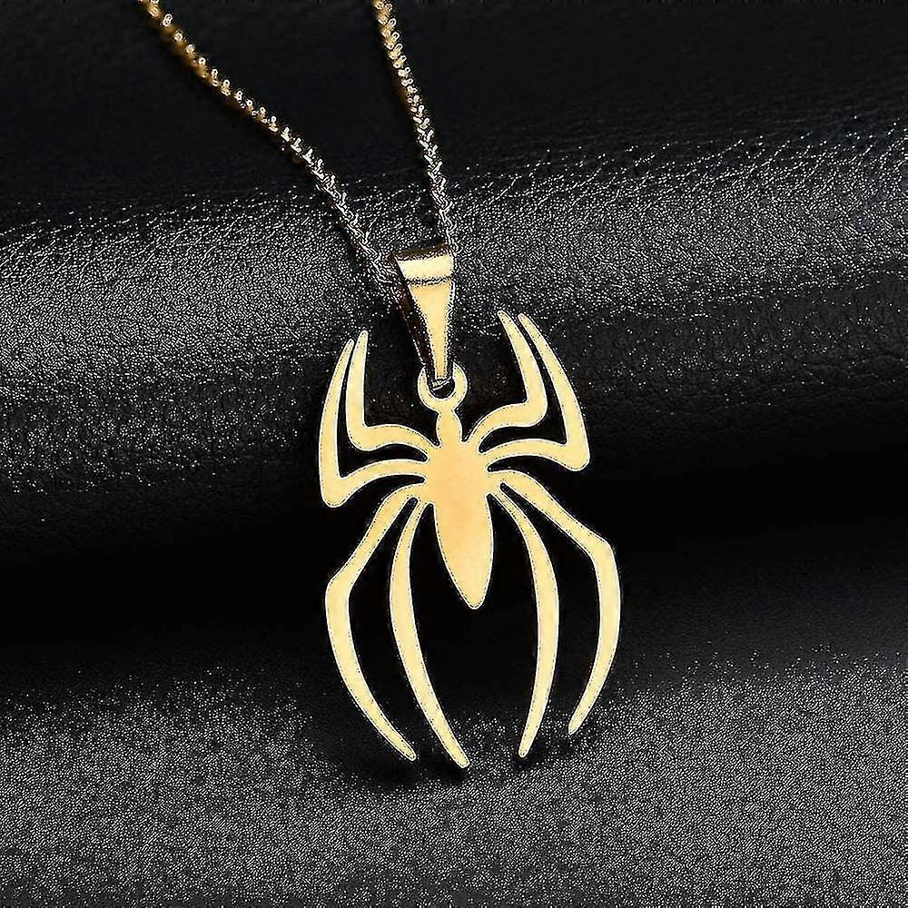 Spider Pendant Necklace Stainless Steel Lightweight Spiderman Charm ...