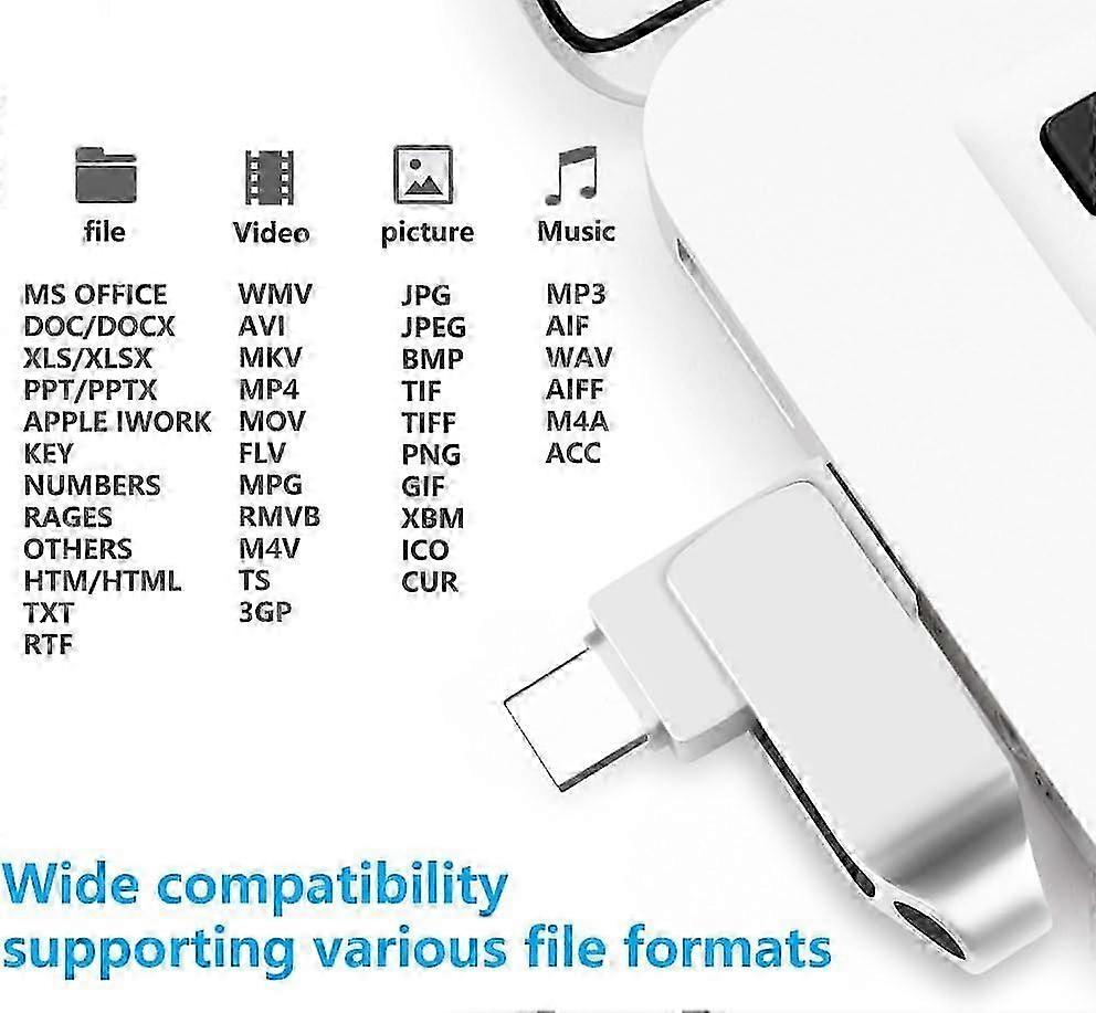 128GB USB Type-C Flash Drive Phone Photo Stick USB C Thumb Drive Memory ...