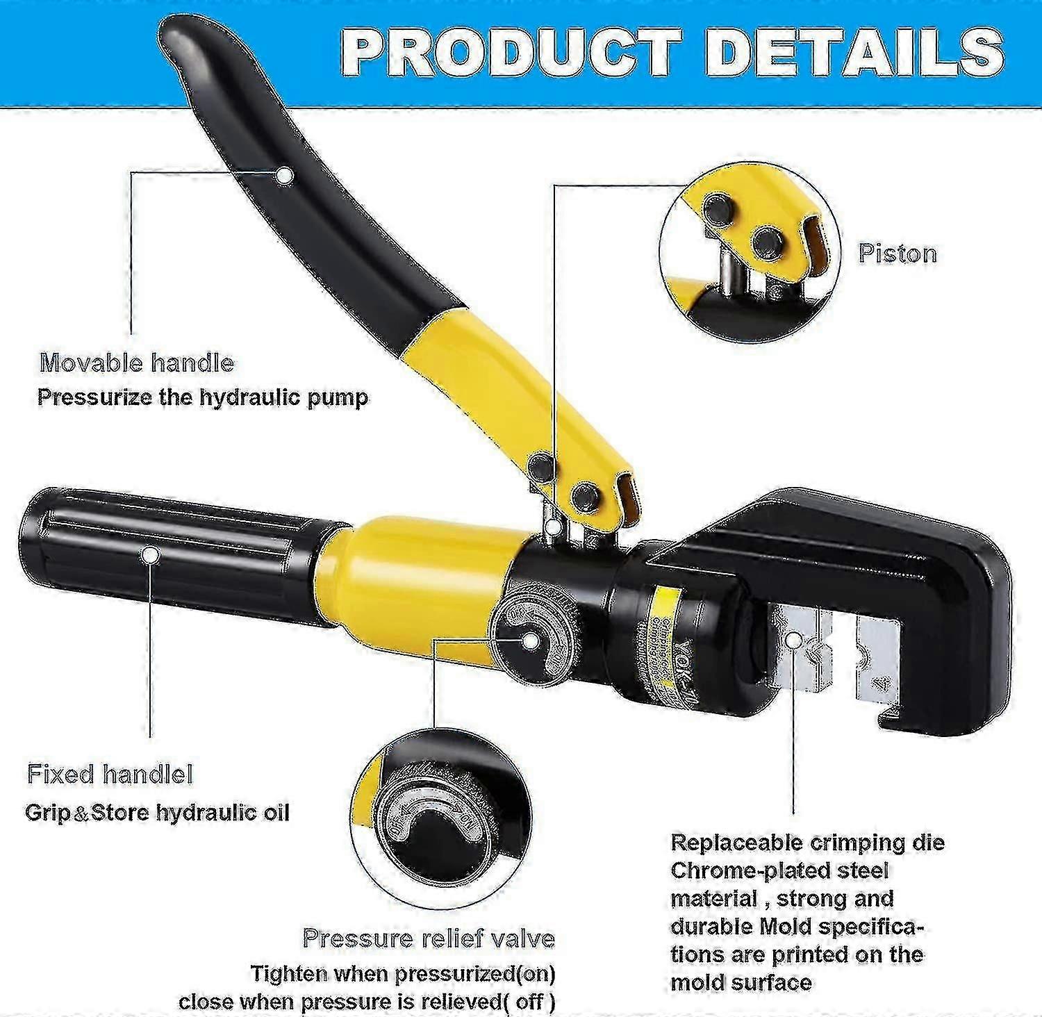 10 ton 9-die hydraulic crimping tool set, hydraulic crimping tools ...