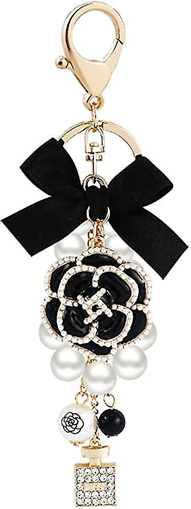 Perfume Bottle Diamond Keychain Bow-knot Pearl Beads Handbag ...
