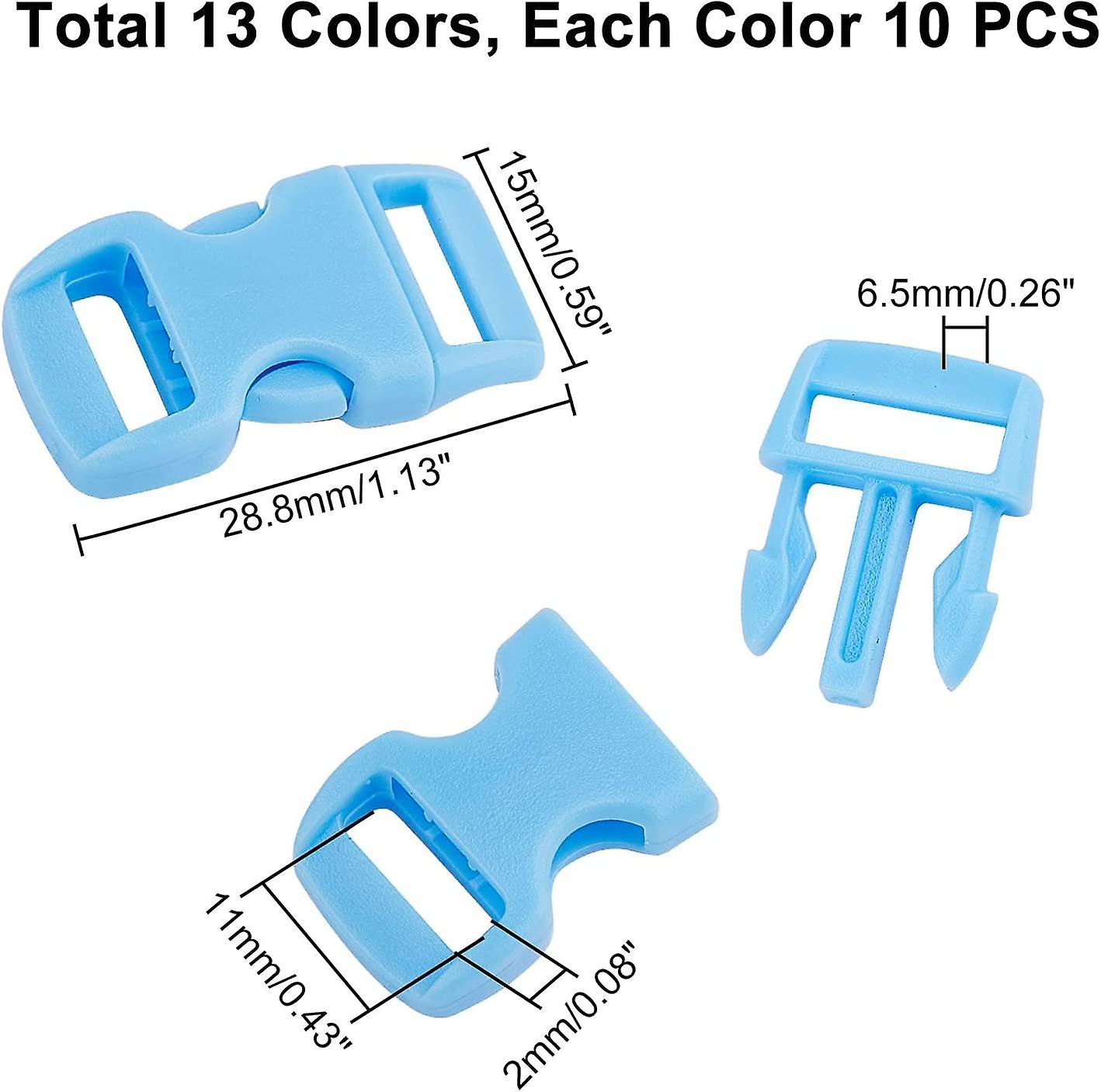 130pcs 13 Colors Release Buckles, 1/2 Inch Plastic Buckle Replacement ...