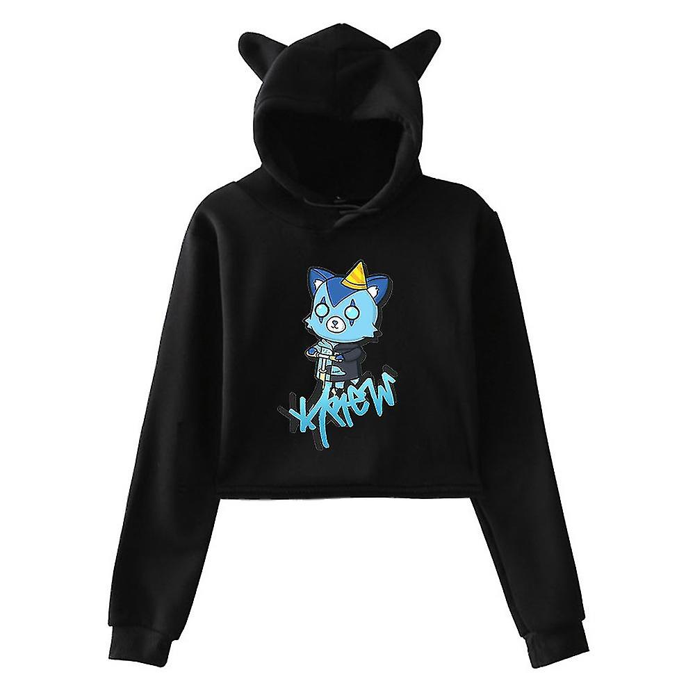 Itsfunneh Krew District Merch Pullover Cat Ear Hoodie Long Sleeve ...