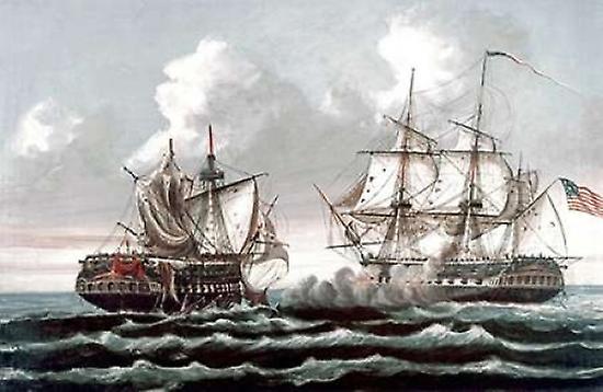 U.S.S. Constitution Defeating The British ShipGuerriere - War of 1812 ...