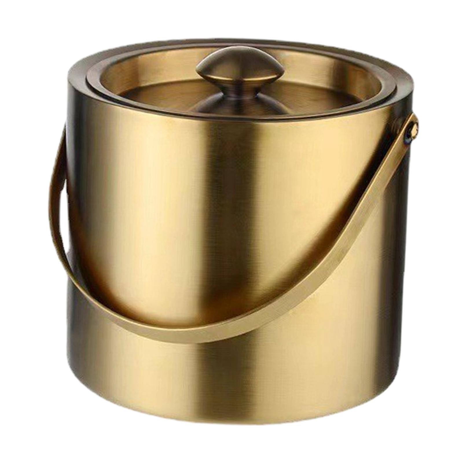 Ice Bucket with Handle Container Double Wall Multipurpose Wine Bucket ...