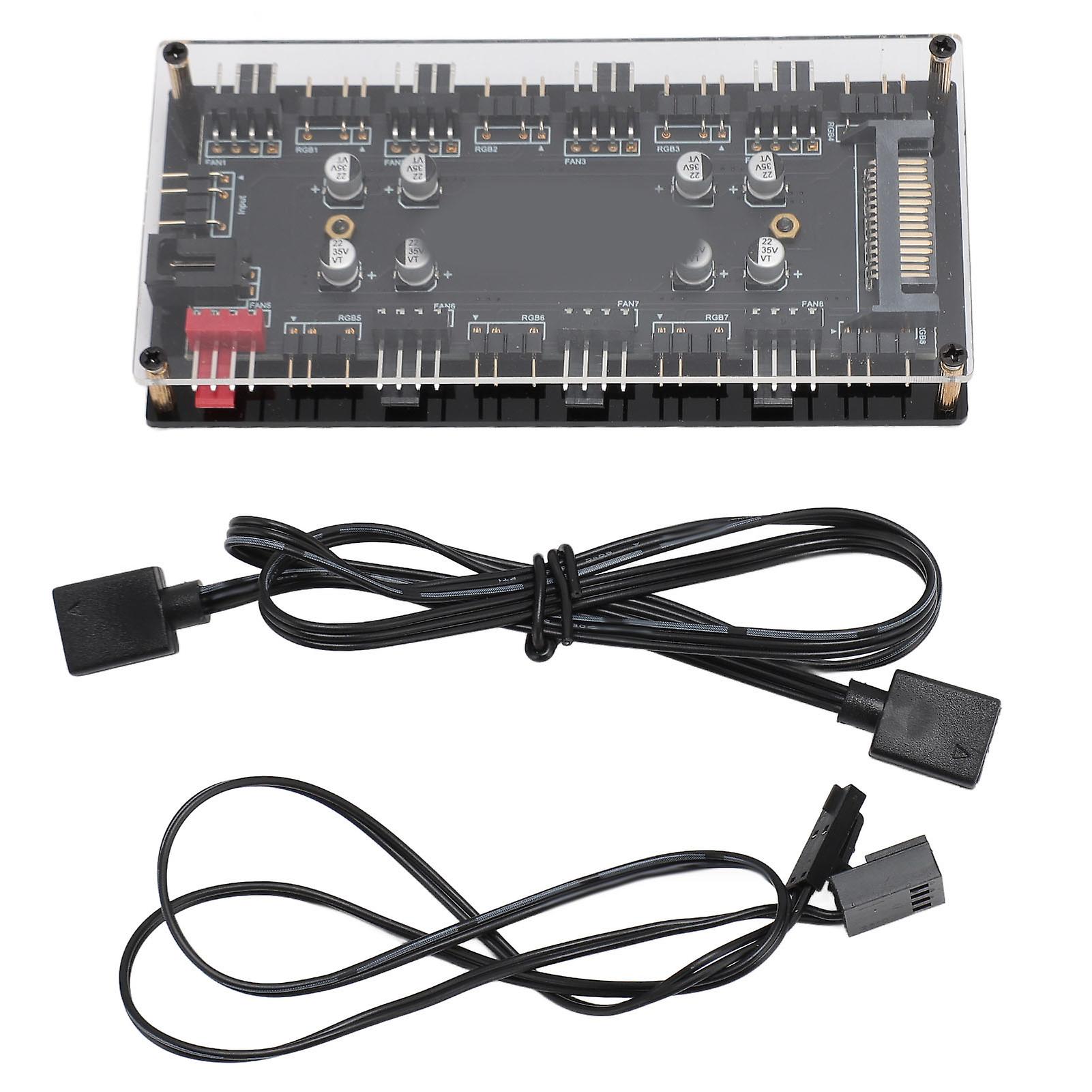 ARGB PWM 2 in 1 Hub 8 Way 5V 3 Pin ARGB HUB and 8 Way 12V 4 Pin PWM Hub ...