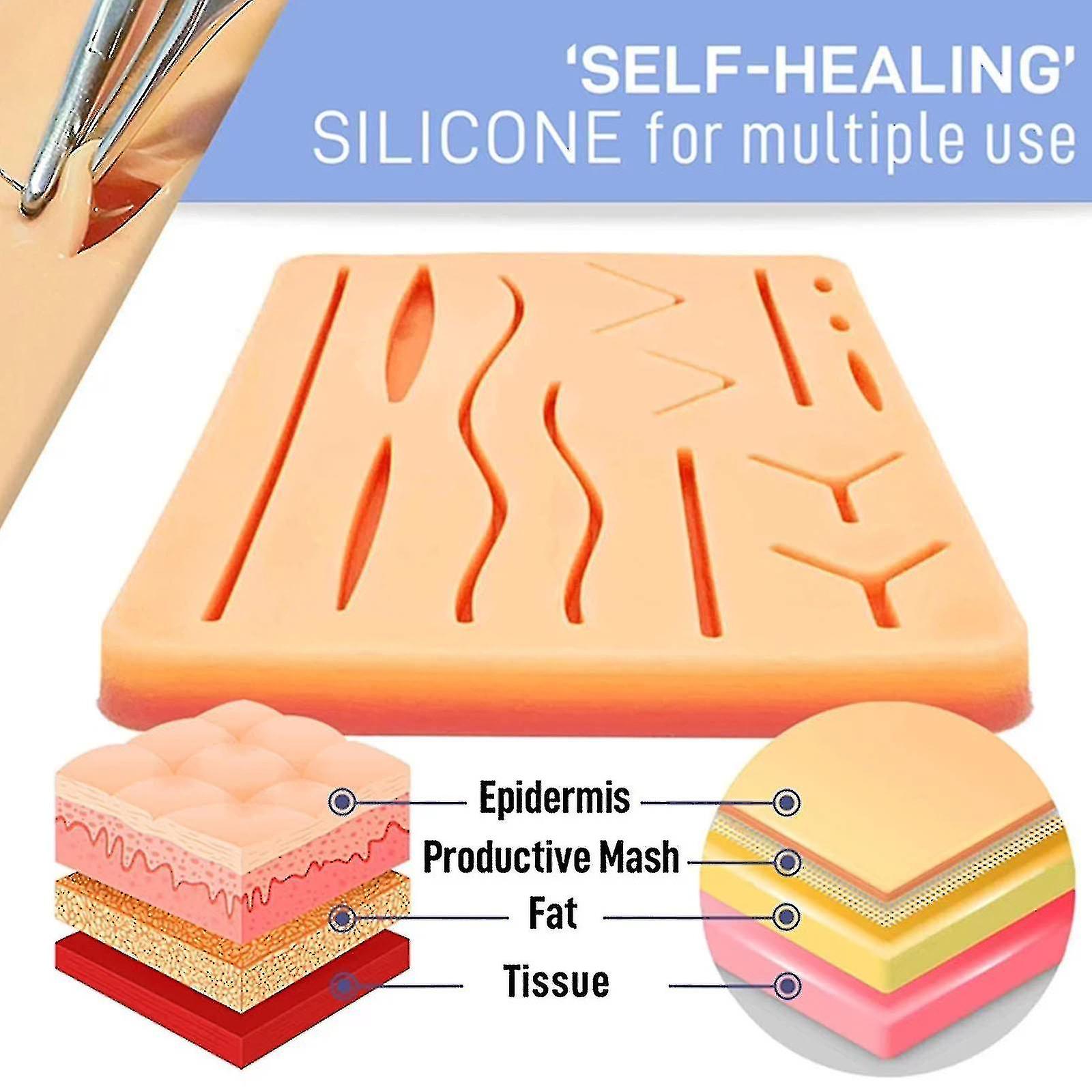 Suture Practice Kit Suturing Human Skin Medic Al Silicone Training Pad ...