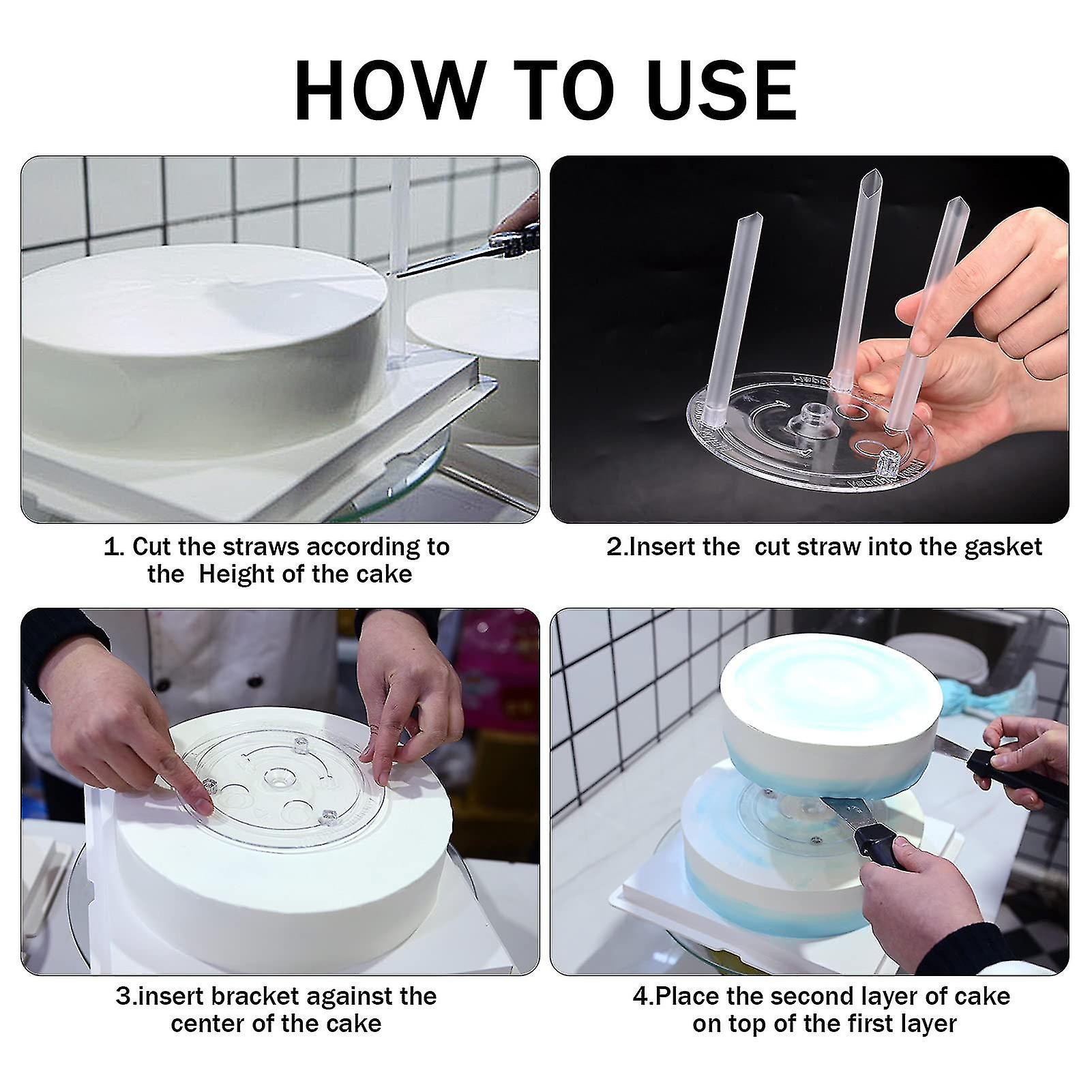 Multi-Layer Cake Supports Set with 12 Pieces Cake Dowels Rods for ...