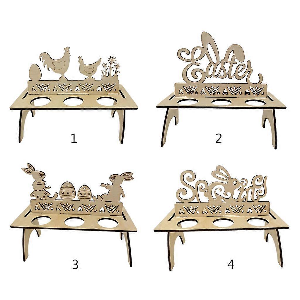 for Creative DIY Wooden Easter Egg Holder Cartoon Bunny Rabbit Chicken ...