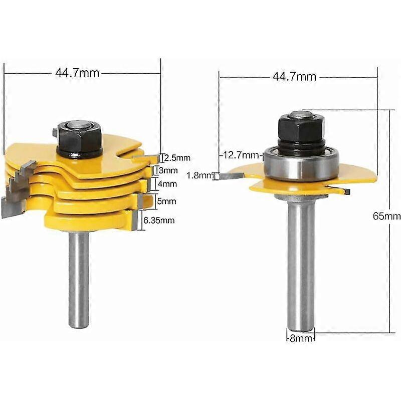 8mm Adjustable 3-Wing Groove Router Bit Set Wood Router Bit Woodworking ...