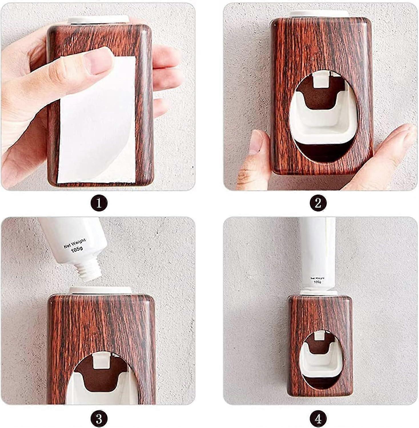 Bathroom Toothpaste Dispenser Toothbrush Dispenser Wall Mount Touchless ...