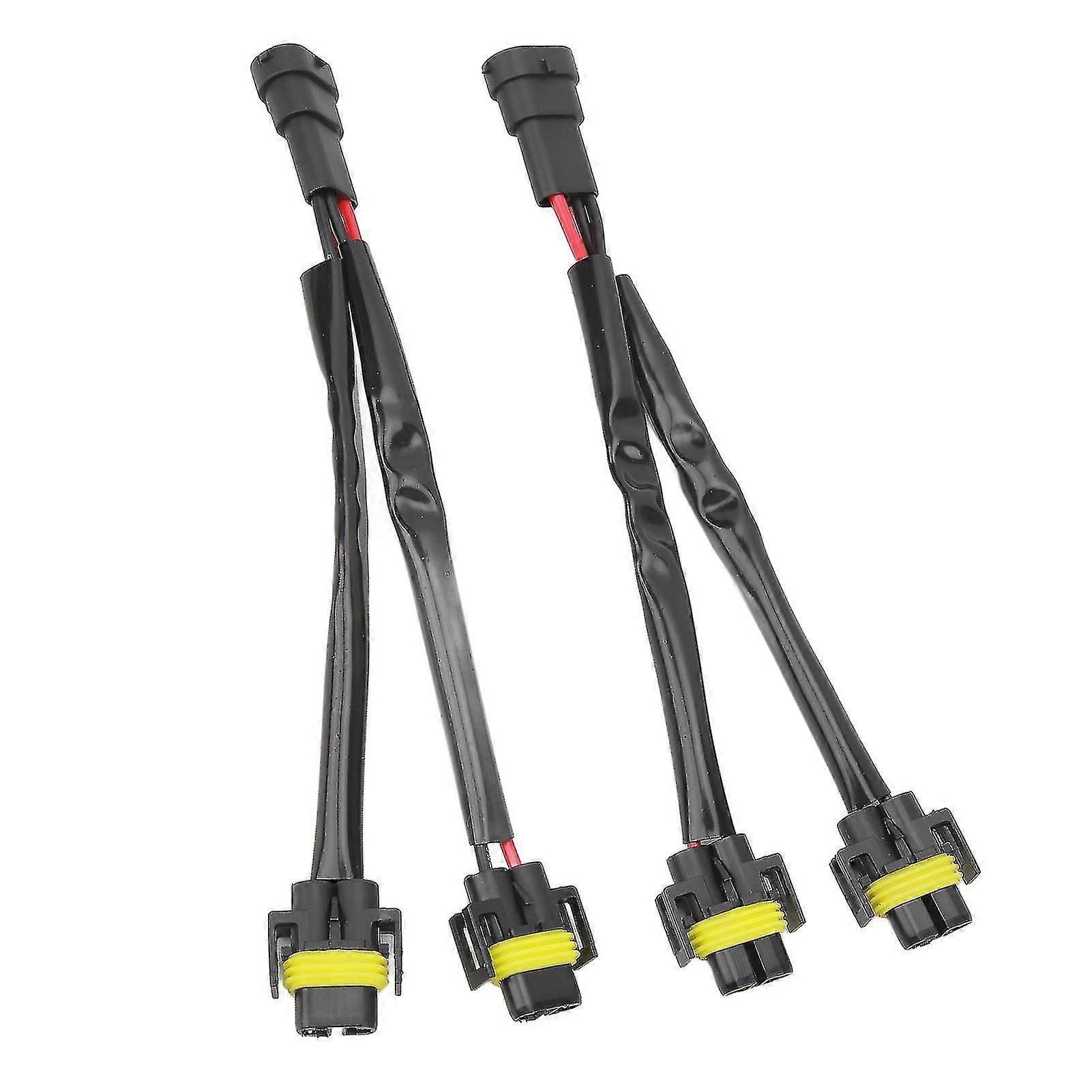 For 2024 2 Pcs H11 H8 H9 Extension Wiring Harness - Male to Female 2 Way Headlight Splitter Wire ...