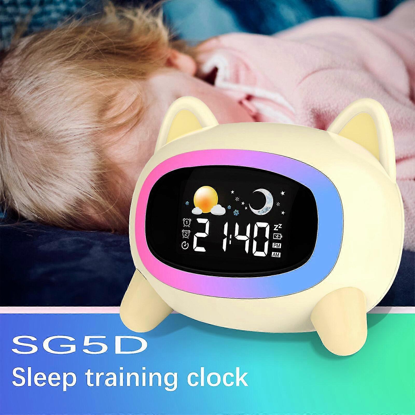 Toddler Sleep Trainer Alarm Clock With Sound Machine Night Light In ...