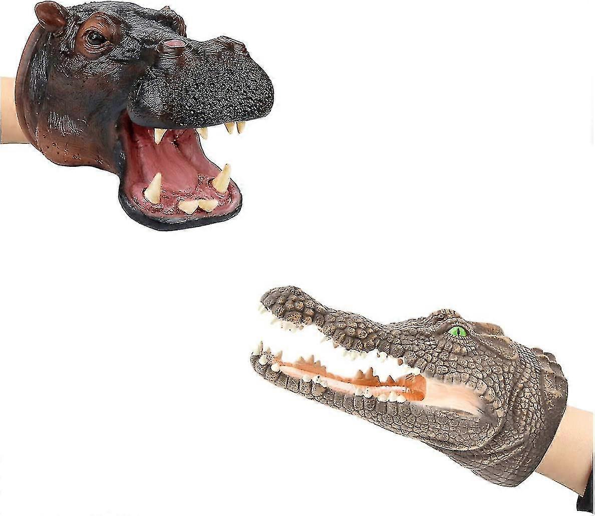 Soft Rubber Crocodile Hand Puppet Realistic Latex Animal Crocodile Head ...