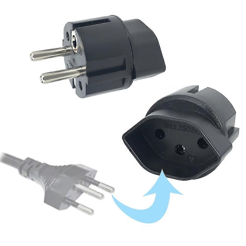 Swiss To European Plug Adapter 250v Socket Power Converter For France ...