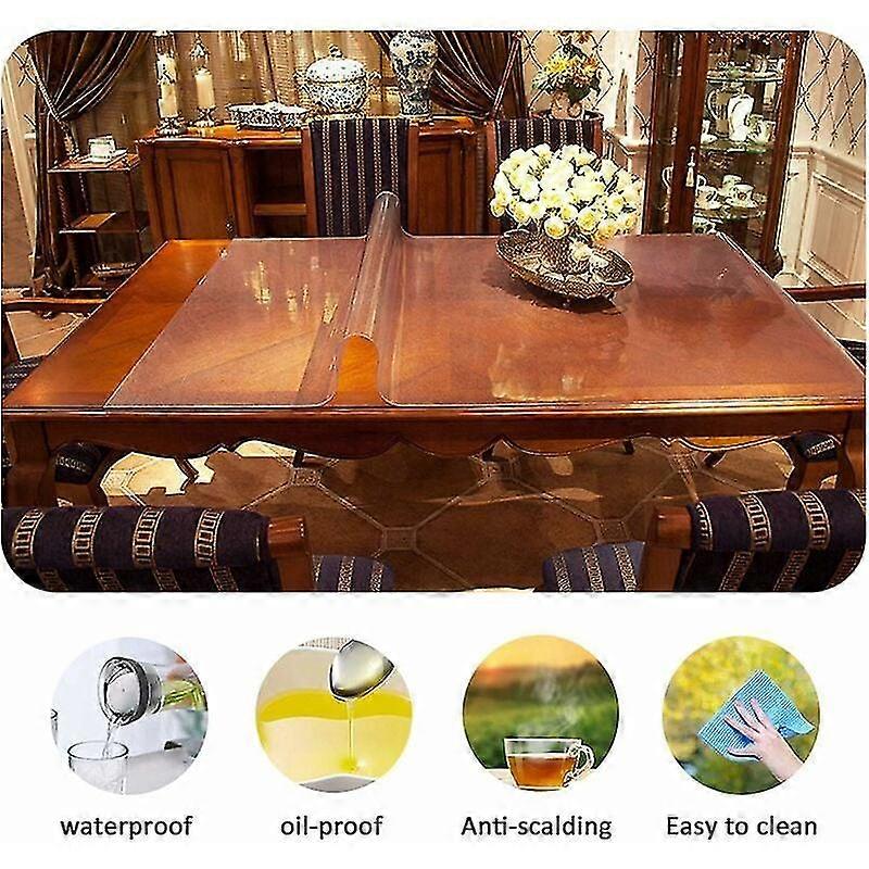 Transparent Rectangular PVC Soft Glass Tablecloth, 1.5mm Table ...