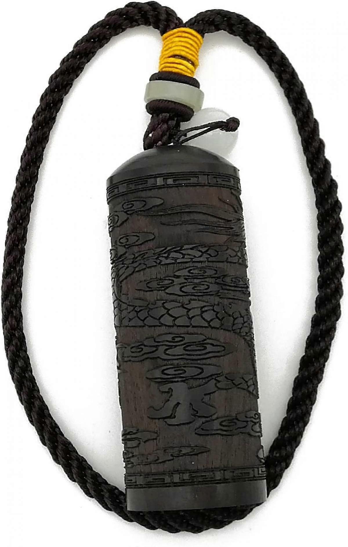 Ebony Blackwood Snuff Bottle Portable With Metal Spoon Snorting Snorter ...