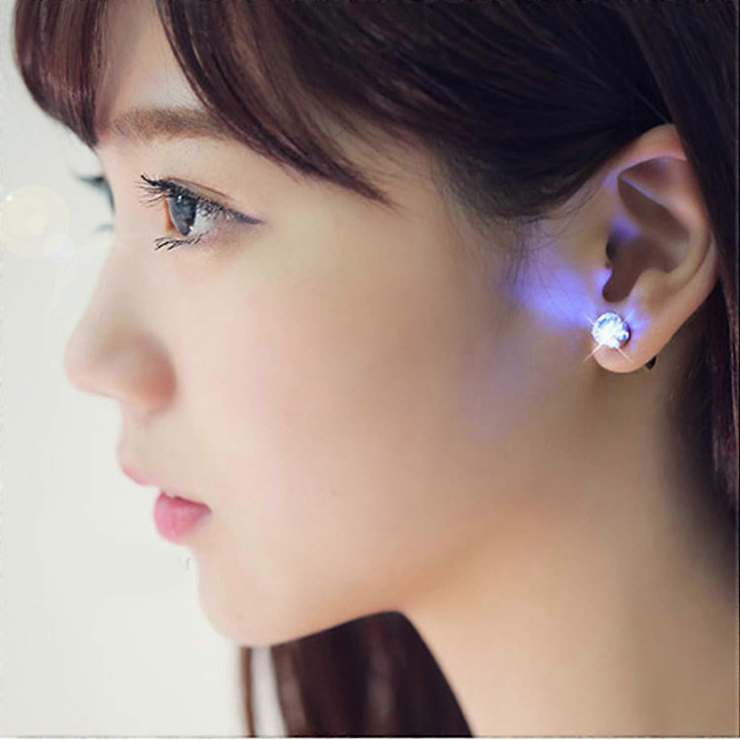 (multi-color, 2 Pair Stylish Led Blinking Studs Earrings Shinning ...