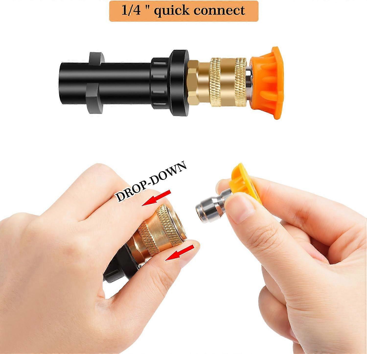 Pressure Washer Adapter, M22 Gun Adapter, 1/4'' Brass Quick Connect ...