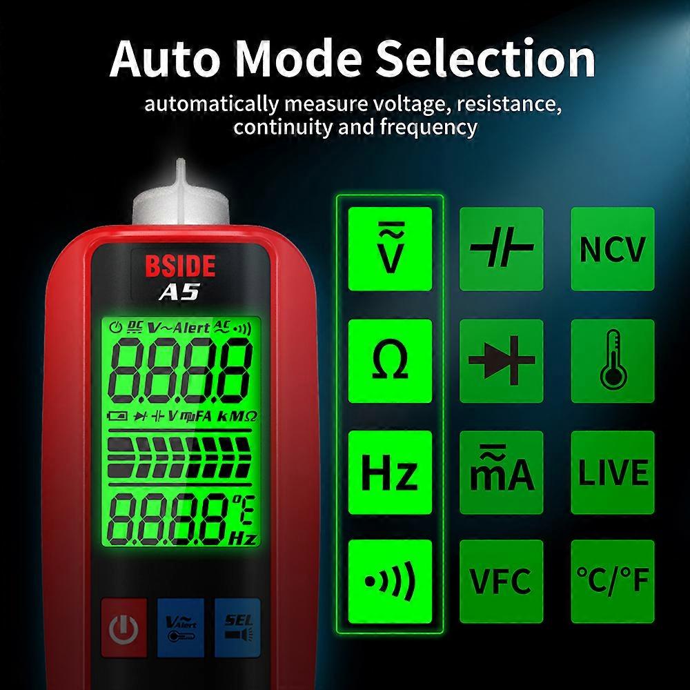 A5 Digital Multimeter Professional AC DC Current Tester VFC NCV Live ...