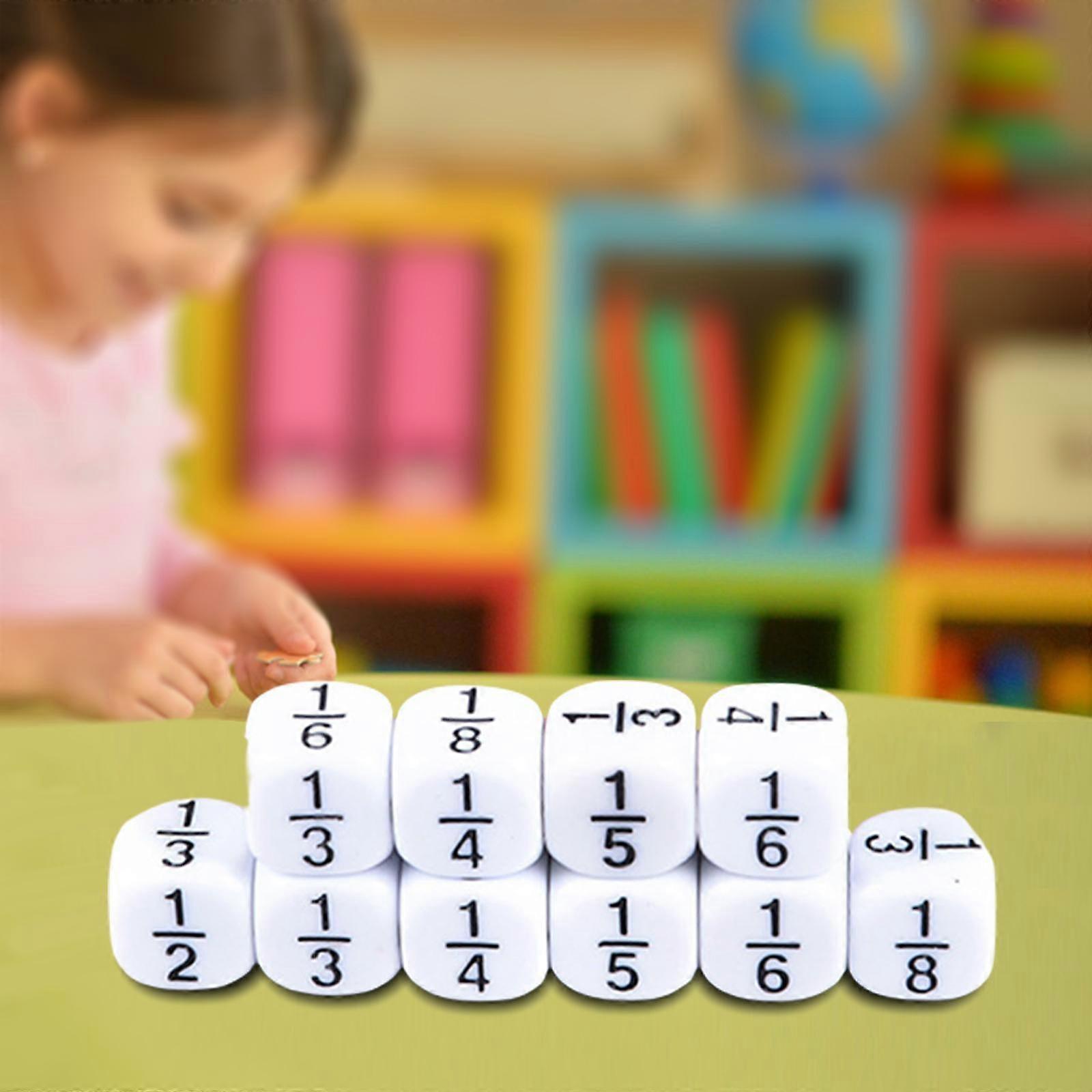 10x Acrylic Fraction Dice Educational Kids Math Toys Homeschool ...