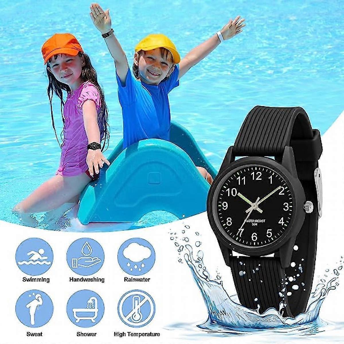 Kids Analog Watches For Girls Boys Kids Watches With Soft Band Learning ...