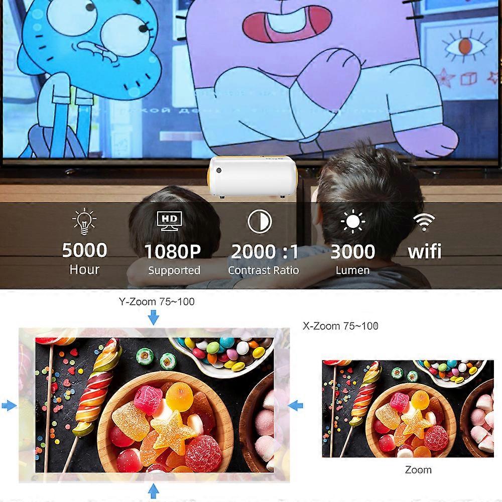 LED Projector P80 Support 1080p 4000 Lumens Mini WiFi Projector ...