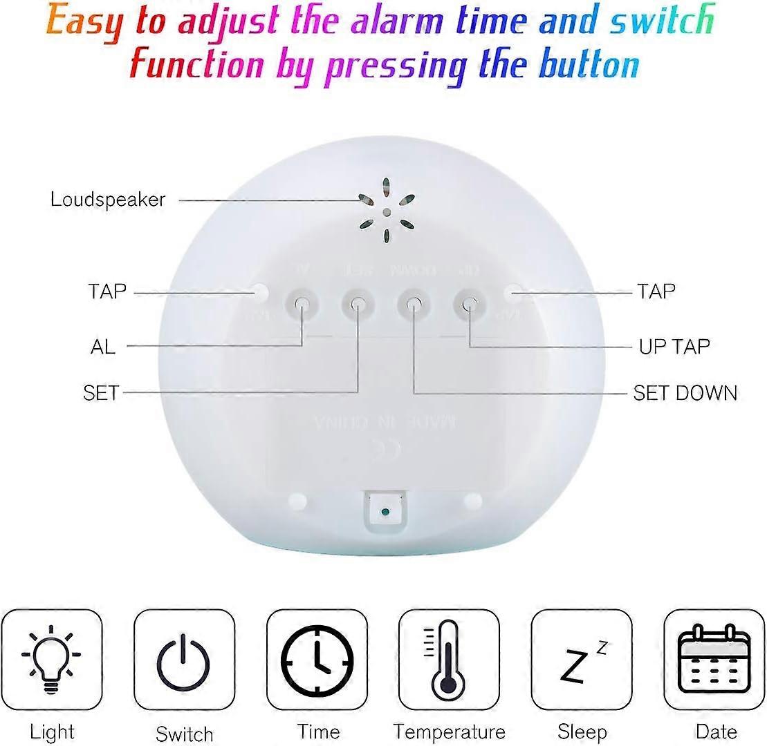 LED children's alarm clock, wake-up alarm clock 7 color change changing ...