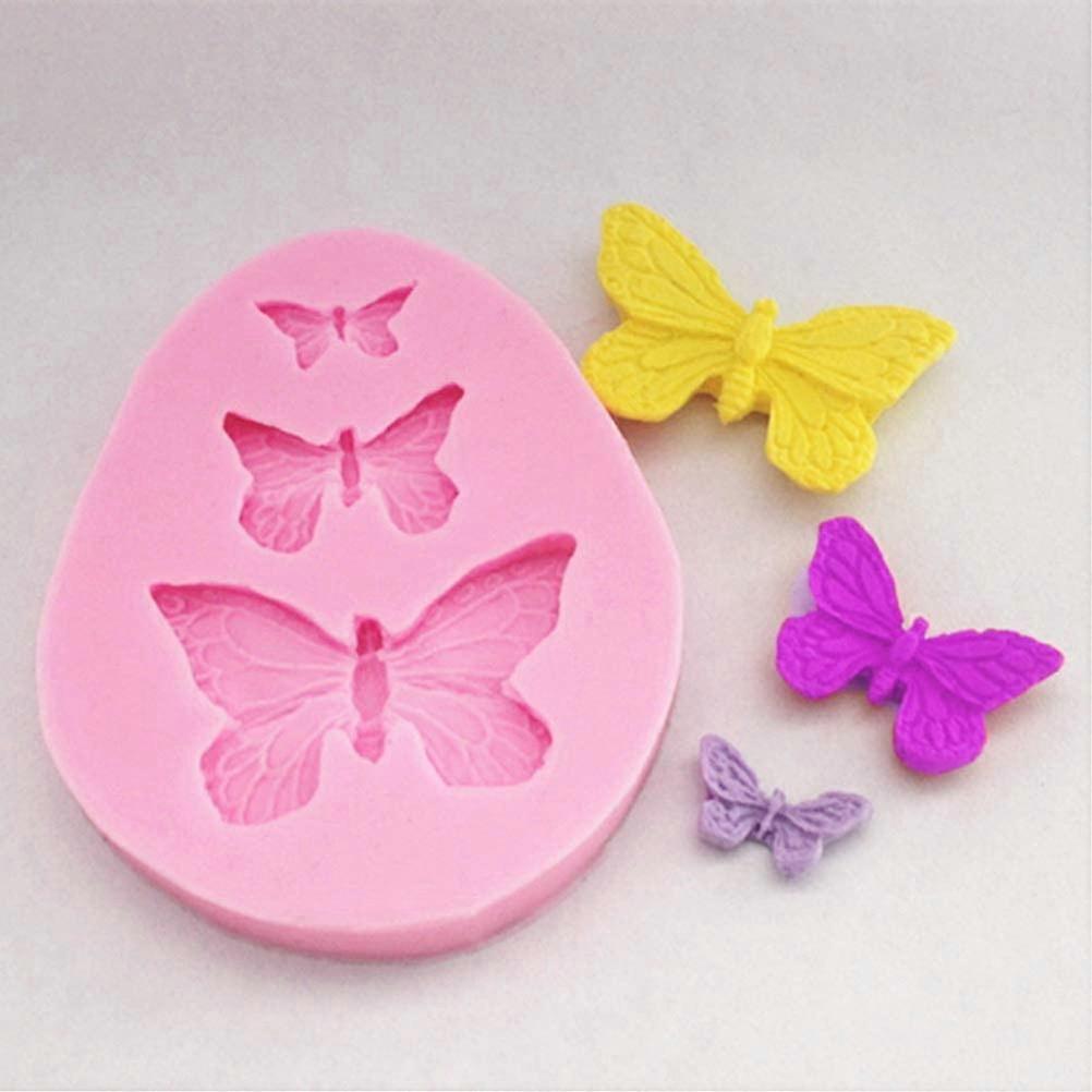 4 Pack Butterfly Silicone Molds, Mini Butterfly Fondant Molds Chocolate ...