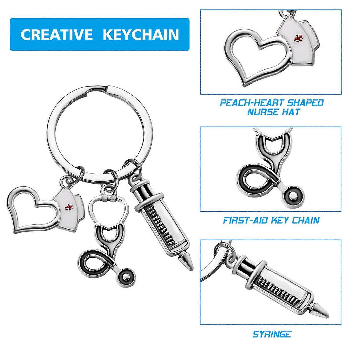 Mens Car Key Chain Nurse Hat Heart Charms Nurse RN Charm Nurse Jewelry ...