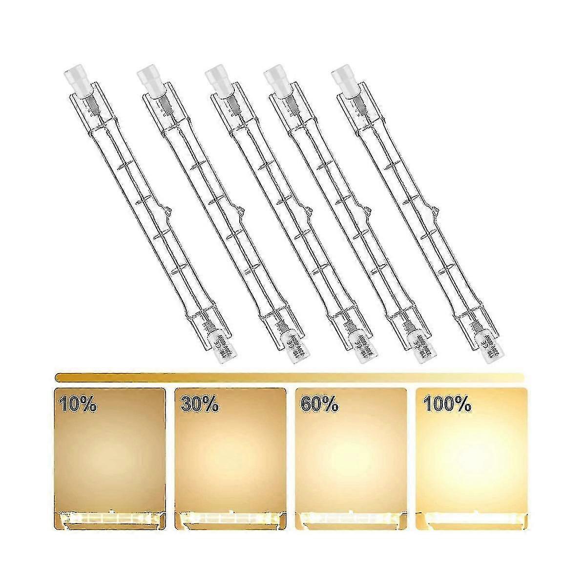 5 Pack R7s 118mm 300w 230v,r7s Halogen Linear Light Bulb, Dimmable ...