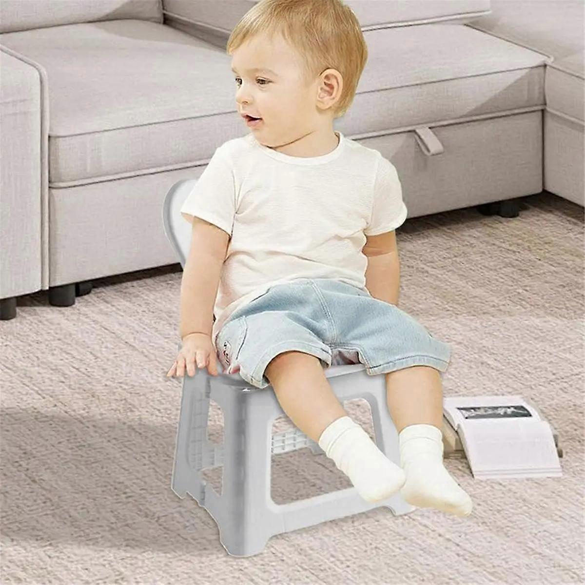 Step Stool for Kids Dinosaur Foldable Step Stool with Back Support Seat ...