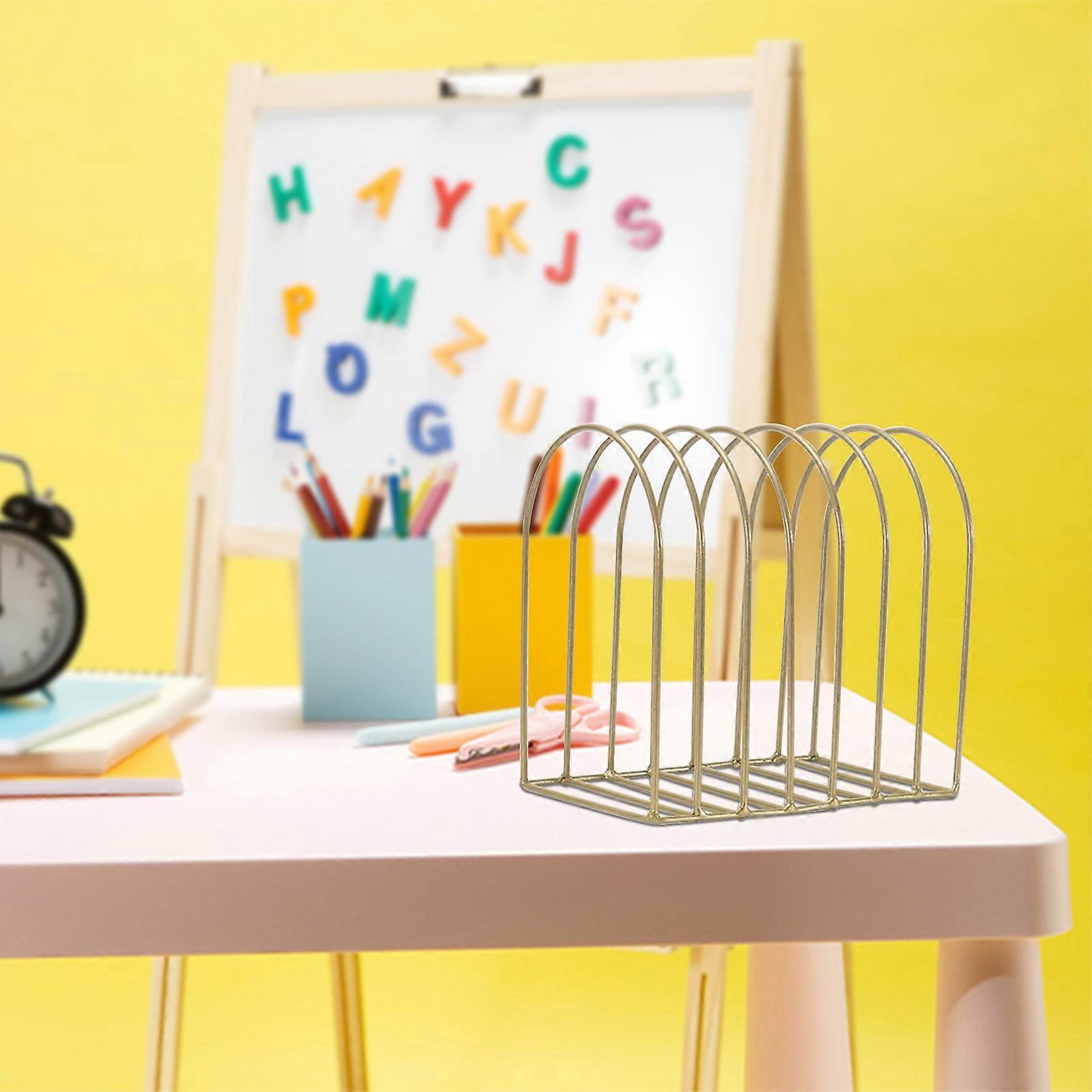 Half File Storage Stand, Desktop Magazine Organizer Newspaper Folder ...