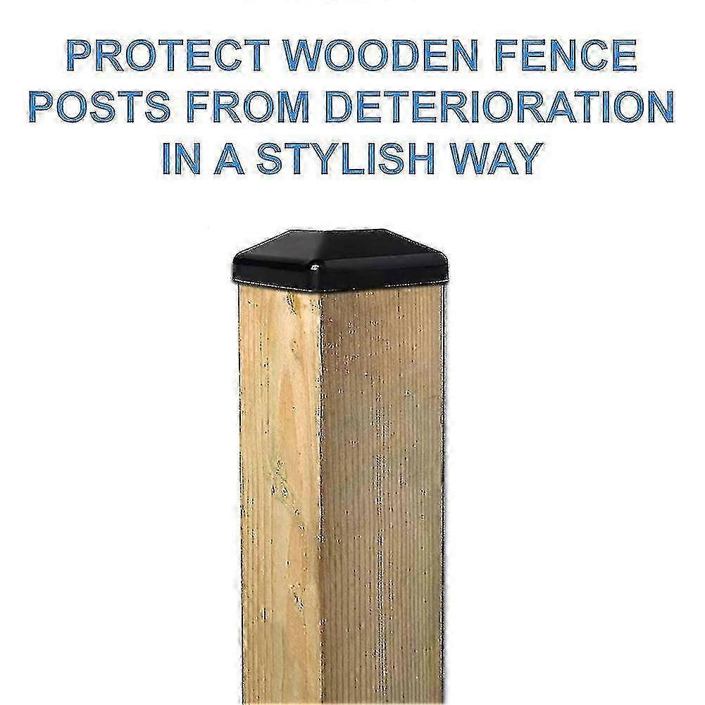 16 Pack 4 Inch Fence Post Caps Decks Square Wooden Post Top Cover ...