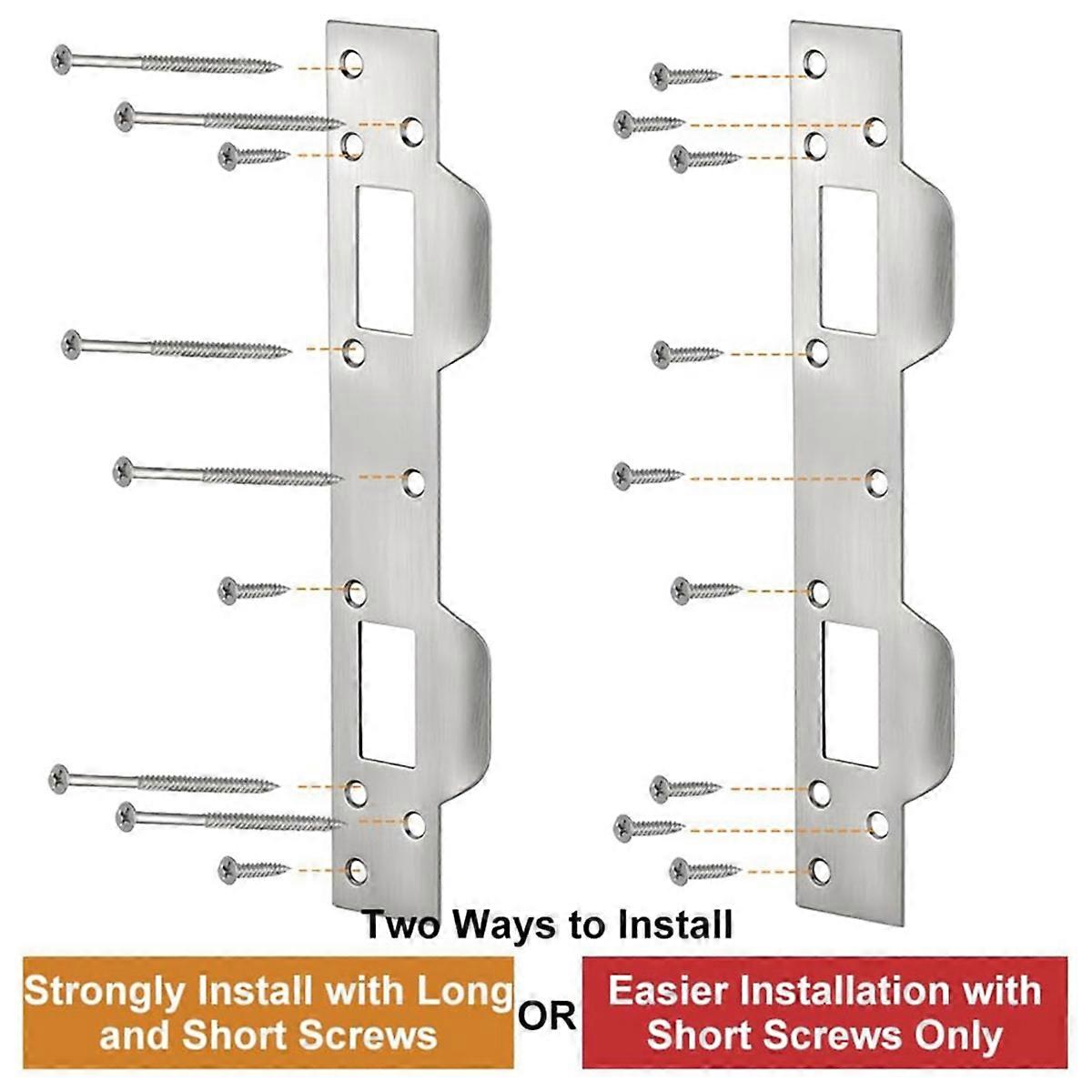 Door Strike Plate Double Holes, Heavy-Duty Latch Reinforcement Plate ...