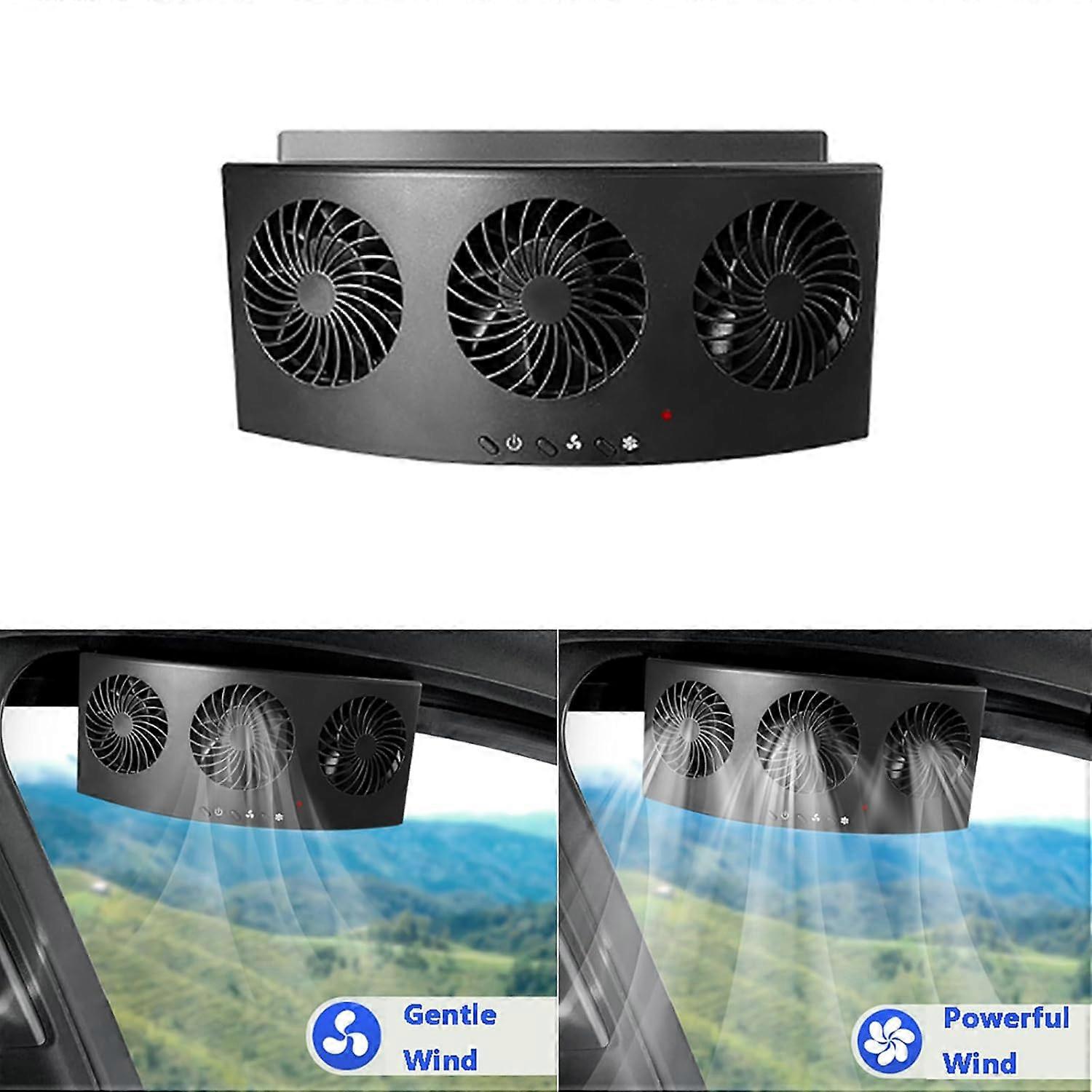 Window Exhaust Fan, 3 Vent Vehicle Cooling Amplifier Window Fan ...
