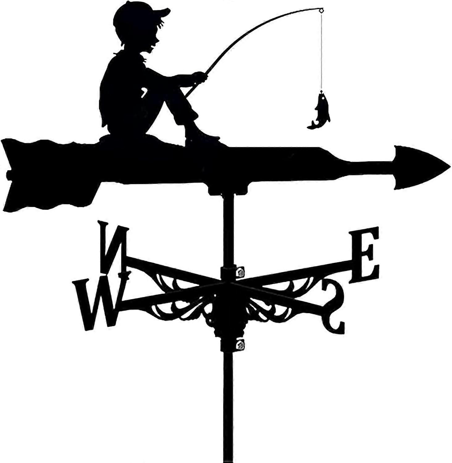 Flying Pig Metal Weather Vane, Roof Mount Garden Decoration, Outdoor ...