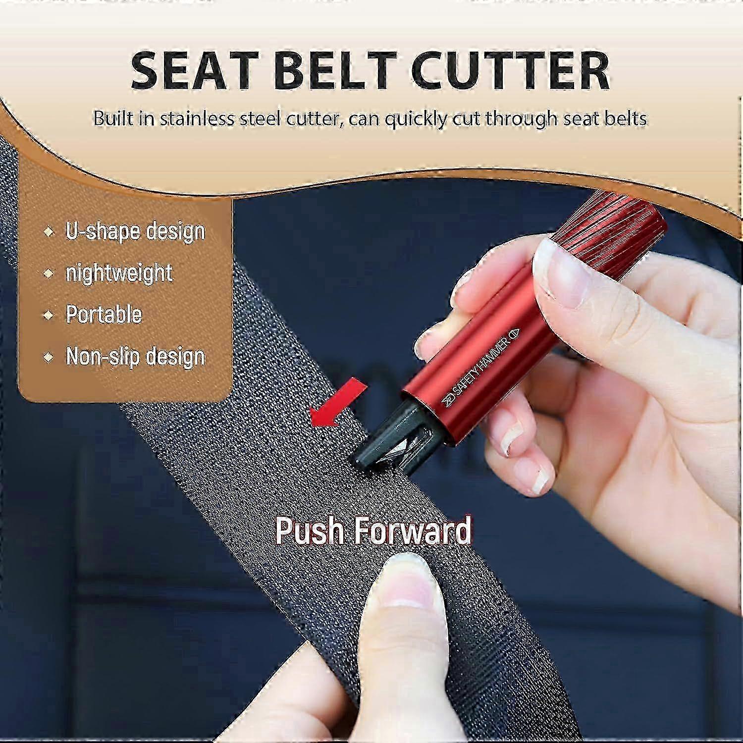 4 Pack Emergency Car Window Breaker and Seatbelt Cutter - Safety Hammer ...
