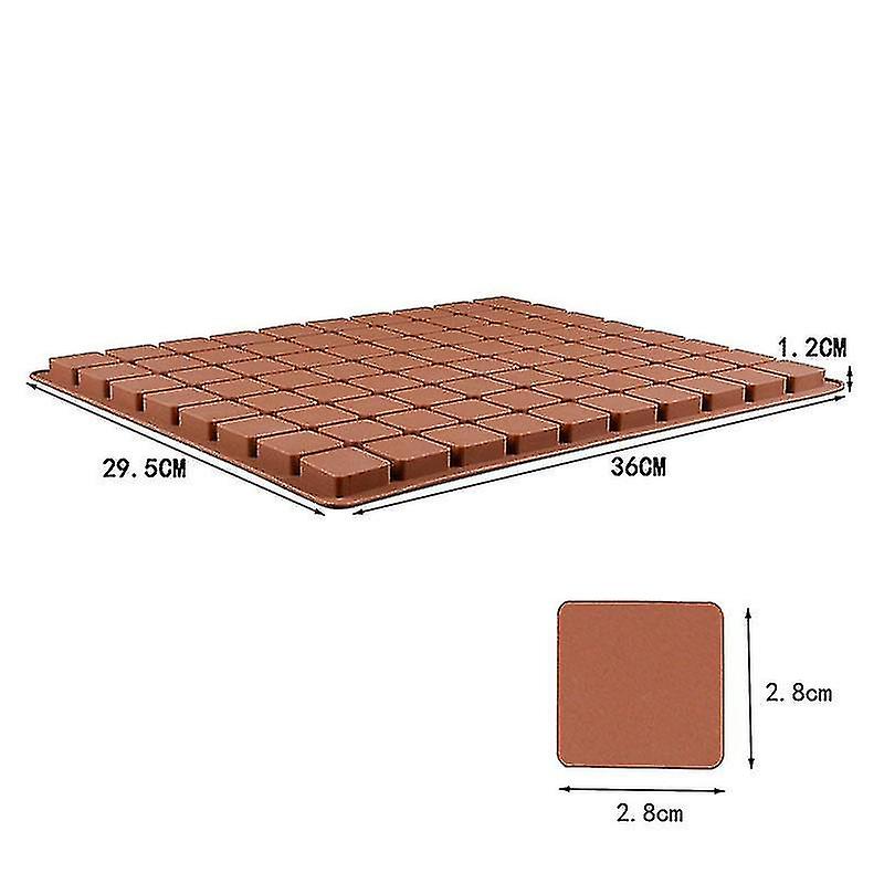 80 Cavities Square Silicone Mold For Chocolate Cheese Cakes Mousse Ice ...