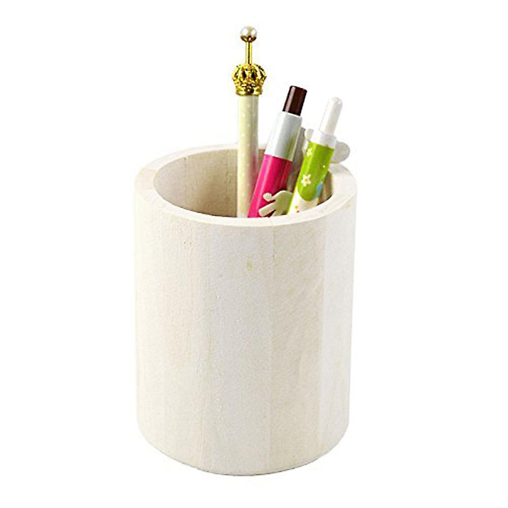 Pen Holder Round Wooden Pencil Holder Stand Desk Organizer Office ...