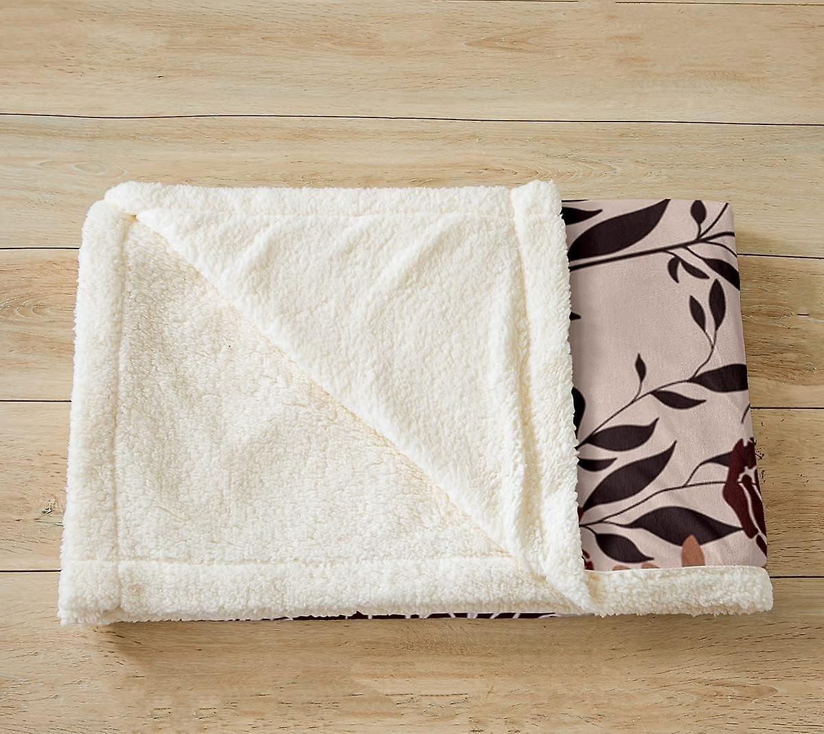 Blommig fleecefilt Brun blomma Sherpa filt för barn pojkar flickor ...