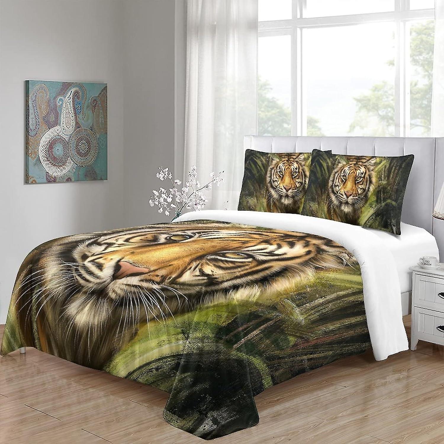 Animal Tiger Bedding Duvet Cover Set Tiger 3D Printed Duvet Bedspreads ...