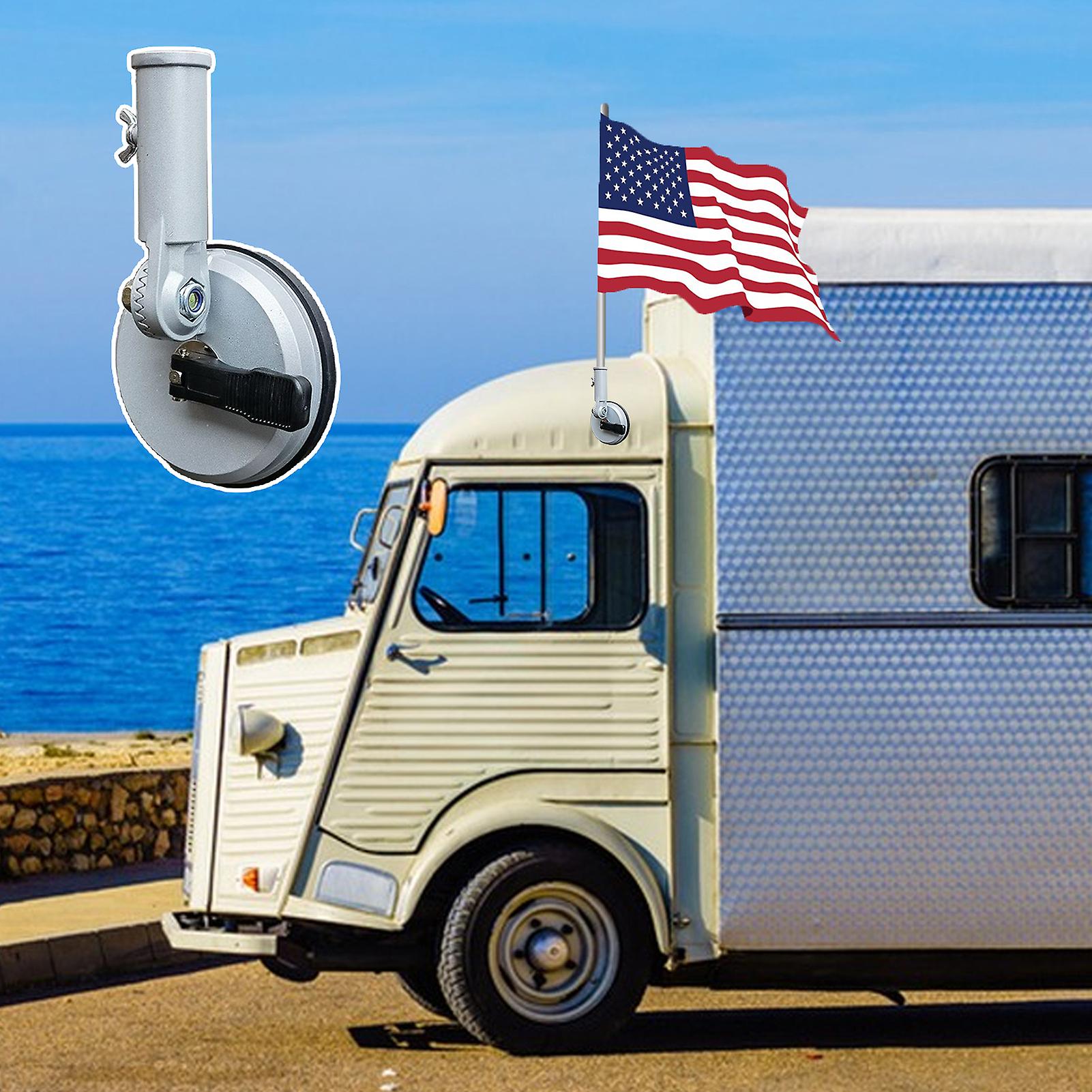 RV Flag Mount RV Flagpole Base Damage-Free Installation Aluminum Alloy ...