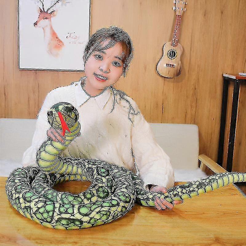 1pc 200cm/300cm Giant Snakes Plush Toy Simulation Long Golden Python ...
